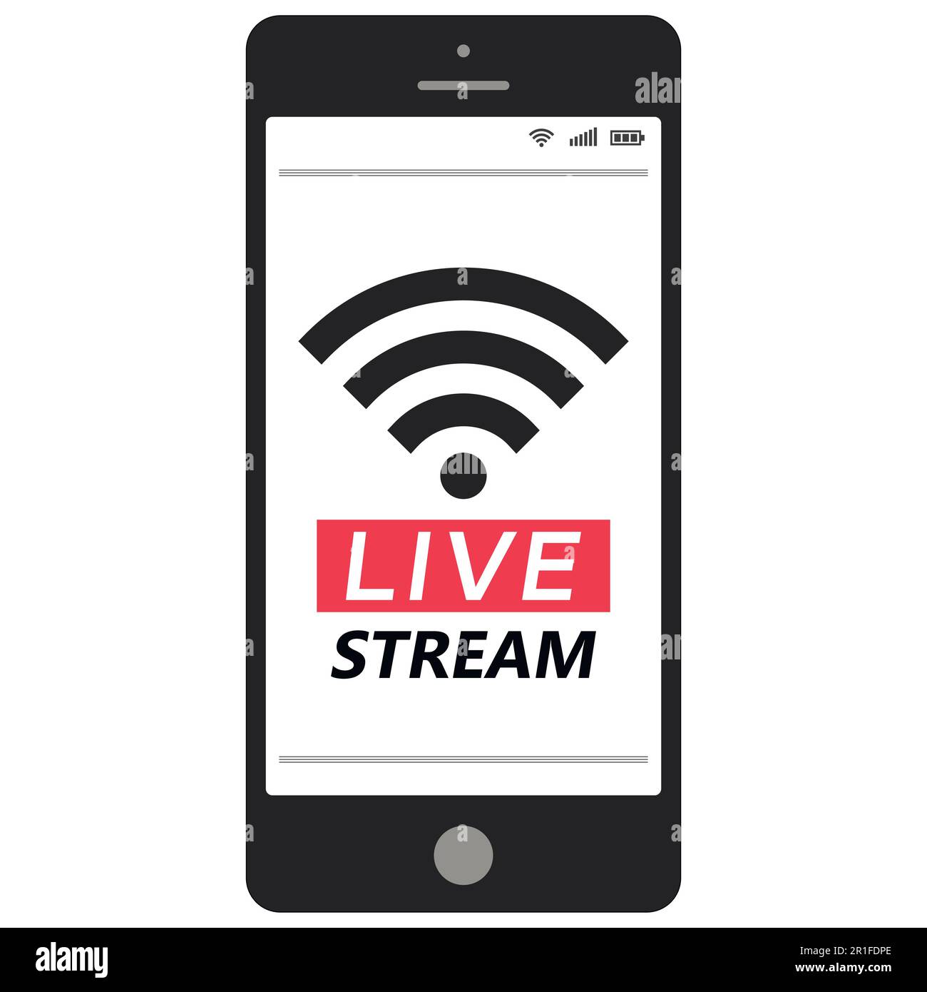 Live stream smartphone Social media Network live streaming, vector ...
