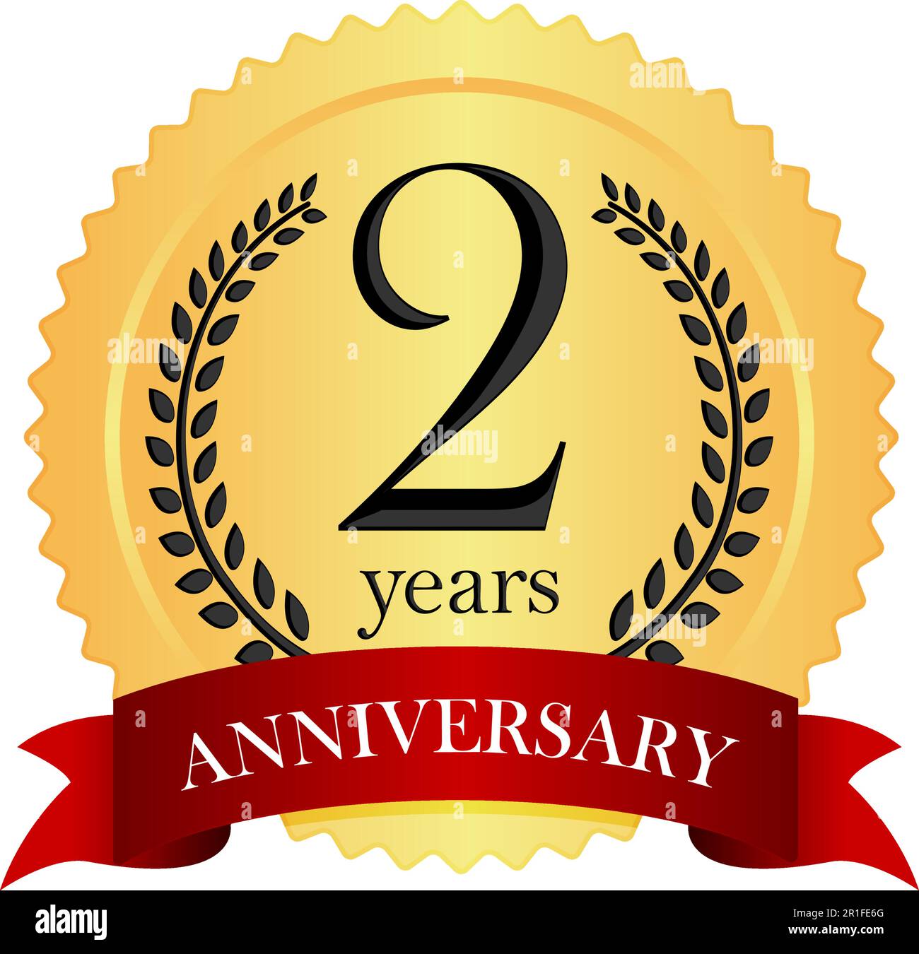 Golden anniversary medal icon | 2nd anniversary Stock Vector Image ...