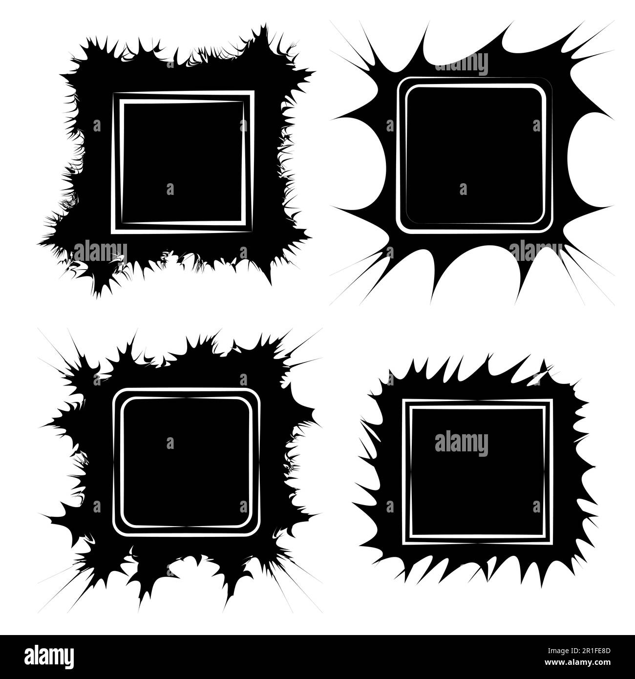 Set the frame for paintings or photos, vector frame form cracks ...