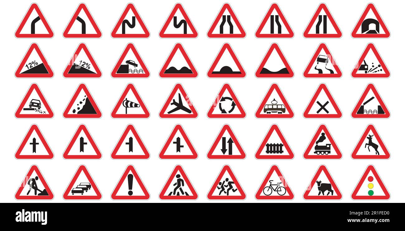 set warning road signs Stock Vector Image & Art - Alamy set warning road signs Stock Vector Image & Art - Alamy
