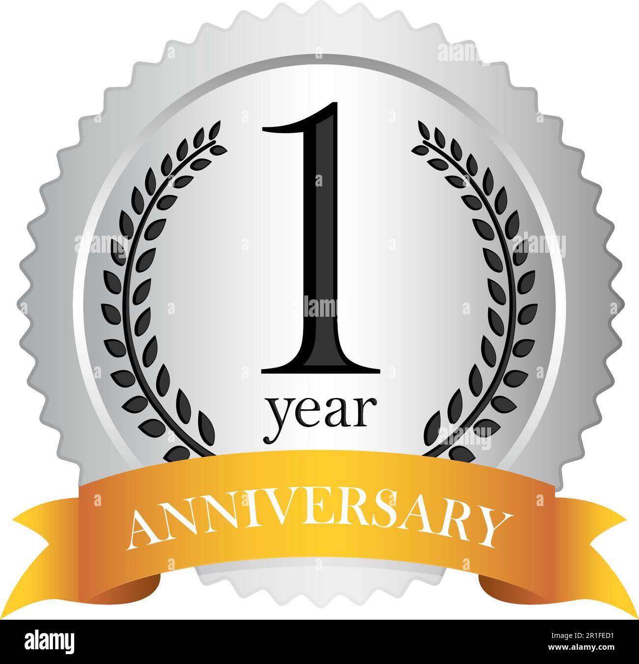 Silver anniversary medal icon | 1st anniversary Stock Vector Image ...