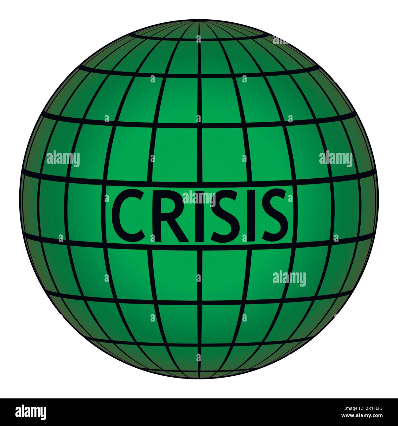 crisis on earth globe with grid, vector sign symbol crisis on earth ...