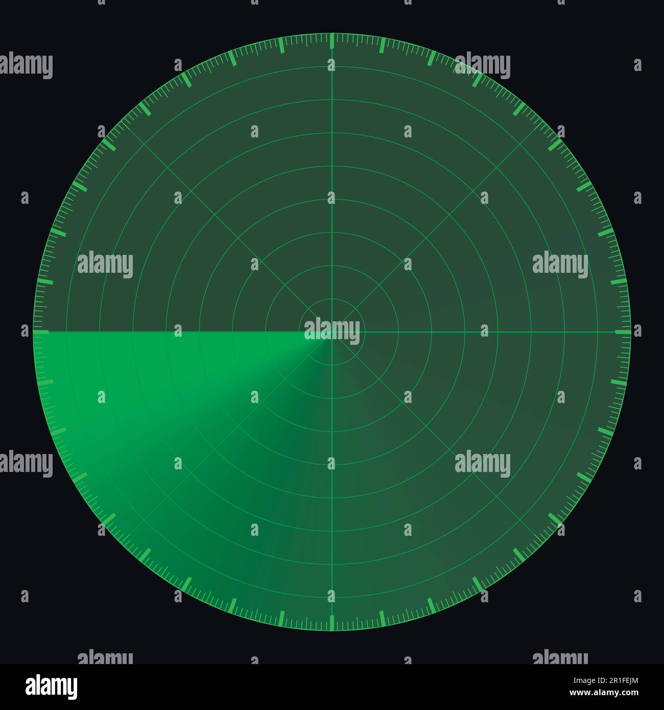 Sonar Screen On Grid Radar Vector Image Of Backgrounds