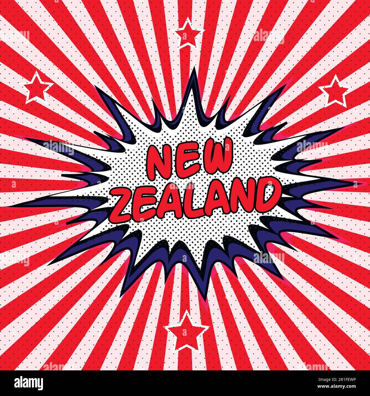 Flag of New Zealand in the style of pop art Comic Speech Bubble Stock ...