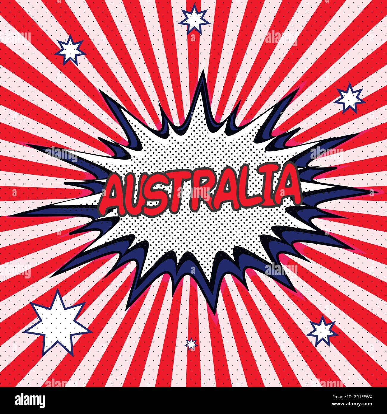 Flag of Australia in the style of pop art Comic Speech Bubble Stock ...