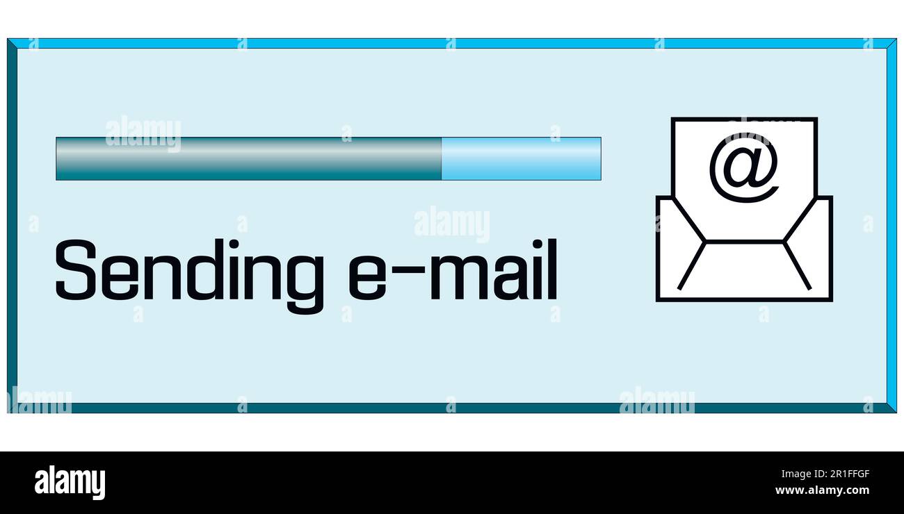 Process Of Sending Emails The Window Displaying Process Of Sending E Mails Vector Stock Vector
