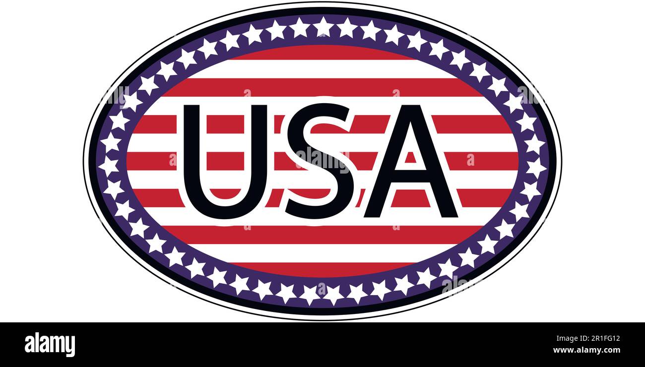Oval sticker USA Stock Vector Image & Art - Alamy