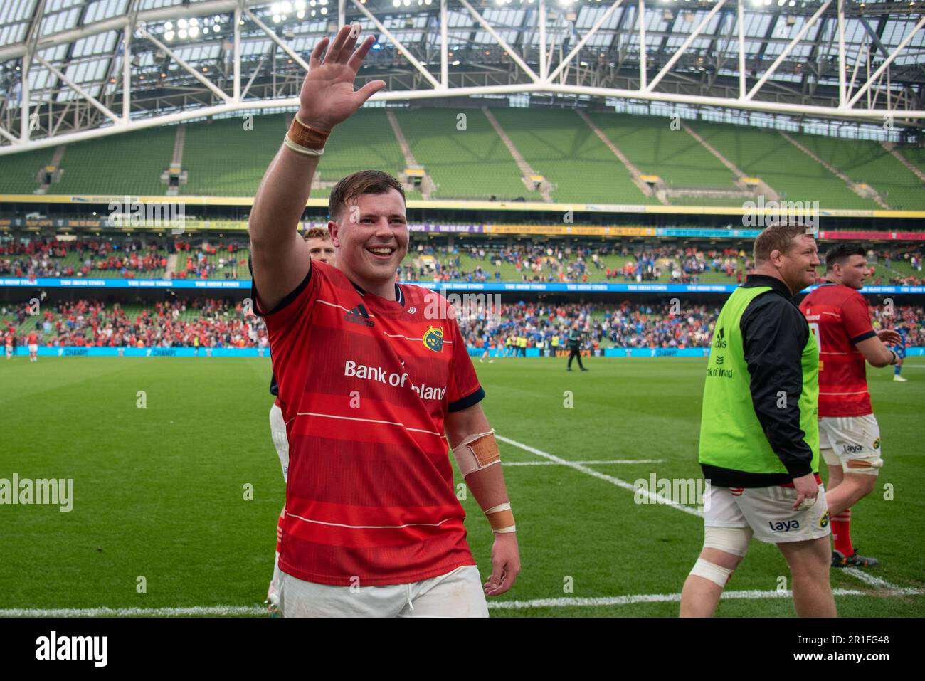 Dublin, Ireland. 14th May, 2023. Josh Wycherley of Munster celebrates ...