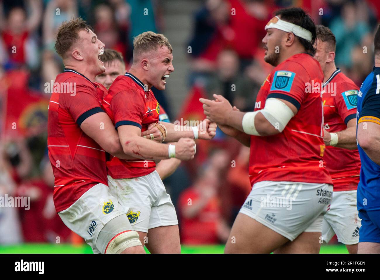 Dublin, Ireland. 14th May, 2023. Craig Casey of Munster celebrates his ...