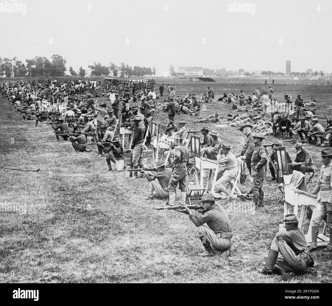 Archival Photo: Men on the fiiring line at a National Rifle Match ca ...