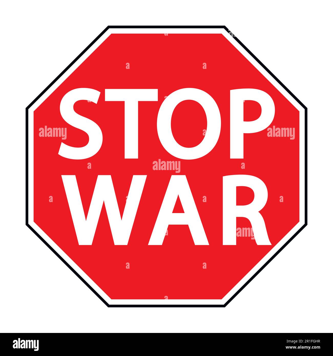 red octagonal sign stop war Stock Vector Image & Art - Alamy