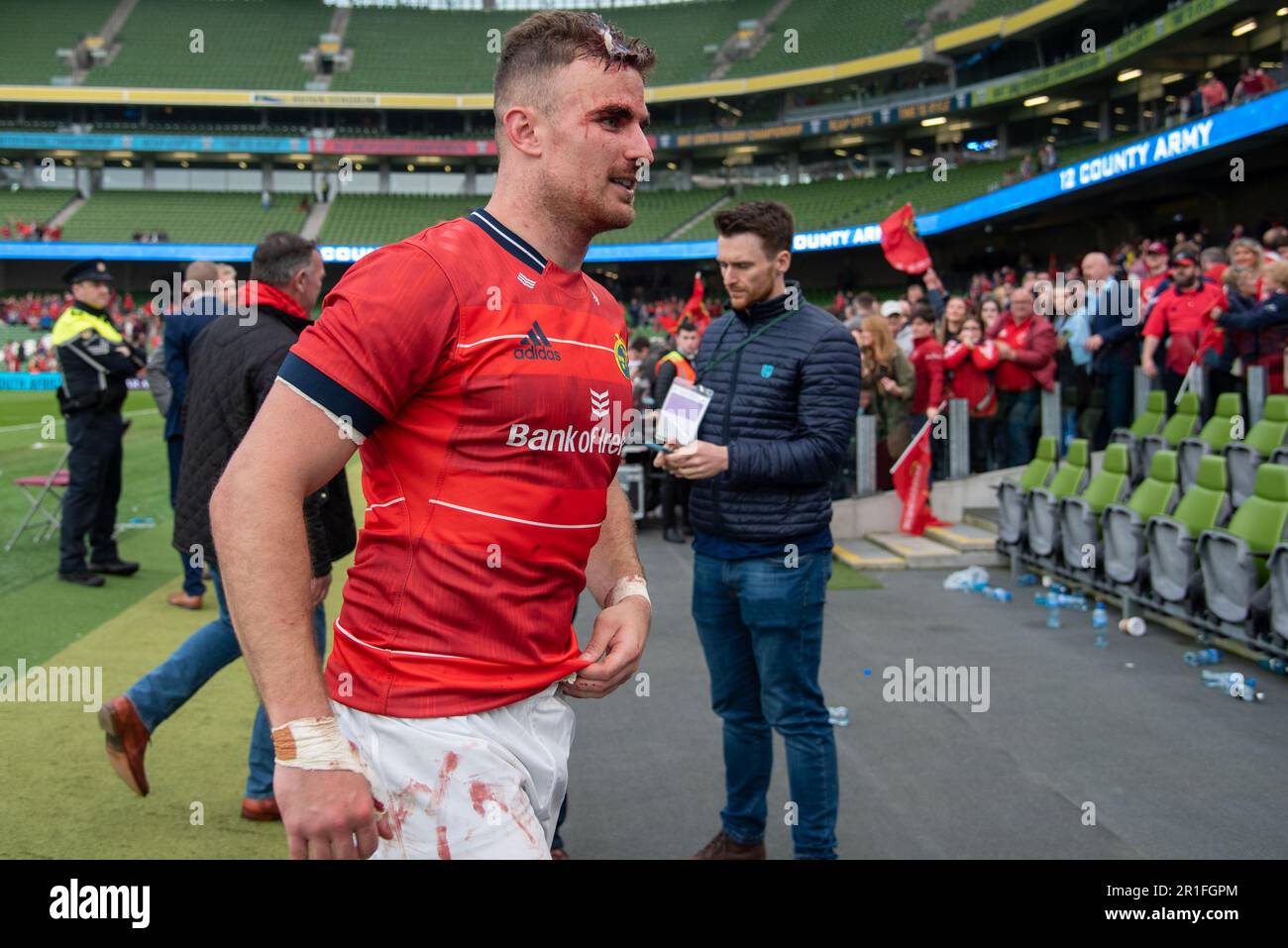 Dublin, Ireland. 14th May, 2023. Shane Daly of Munster celebrates after ...