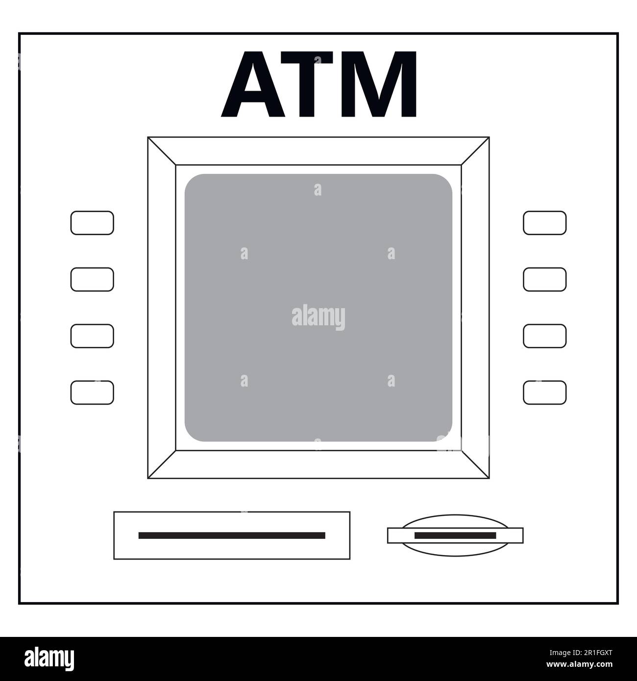 Atm cash machine isolated Black and White Stock Photos & Images - Alamy