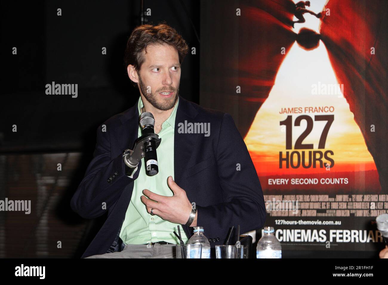 Aron Ralston conducts a Q&A session with Richard Glover at the ...