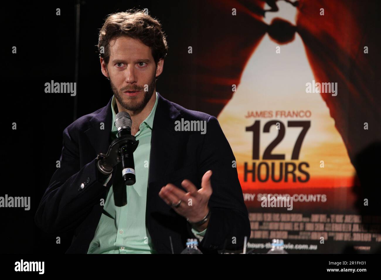 Aron Ralston conducts a Q&A session with Richard Glover at the ...