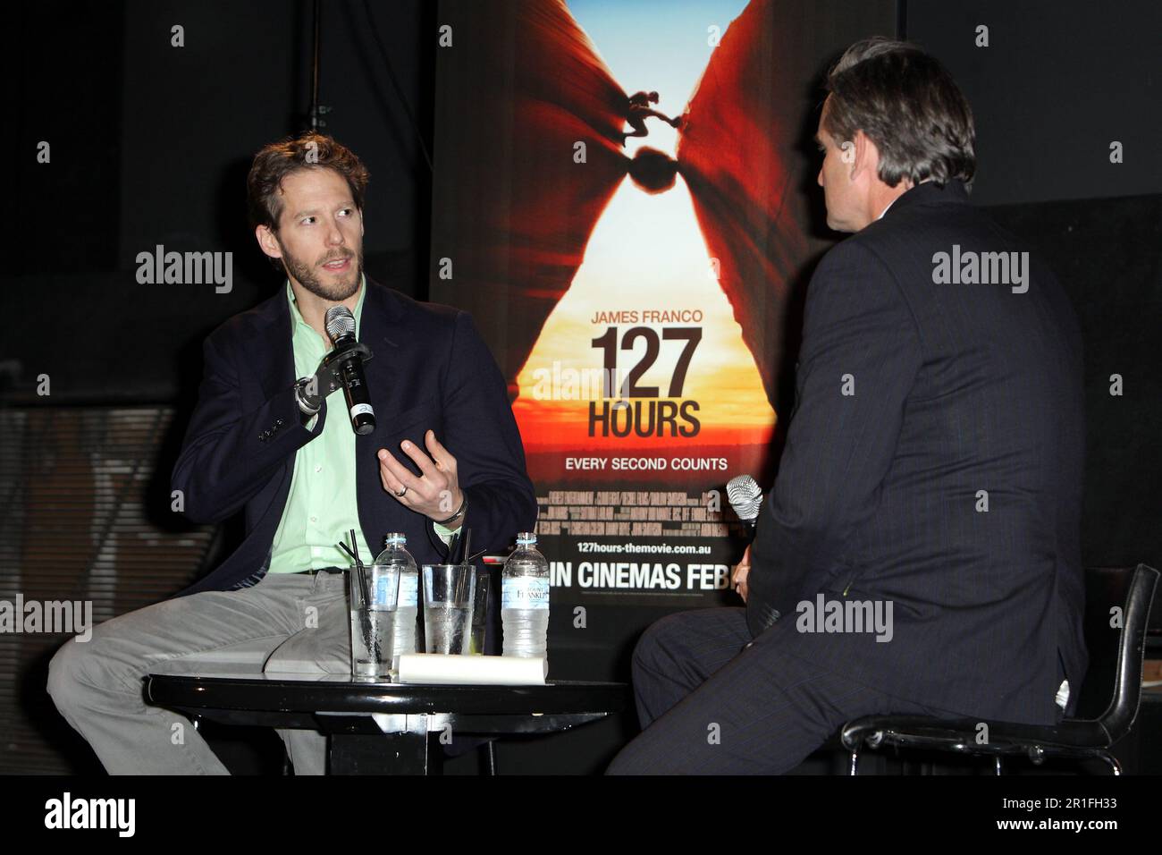 Aron Ralston conducts a Q&A session with Richard Glover at the ...