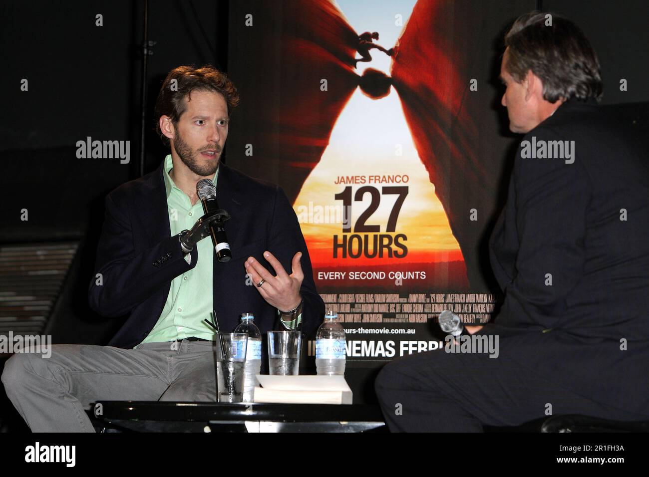 Aron Ralston conducts a Q&A session with Richard Glover at the ...