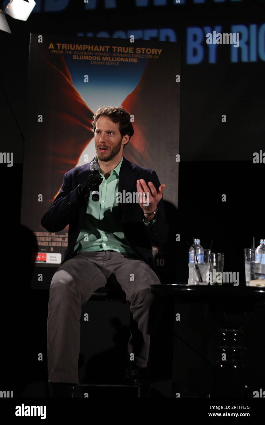 Aron Ralston conducts a Q&A session with Richard Glover at the ...