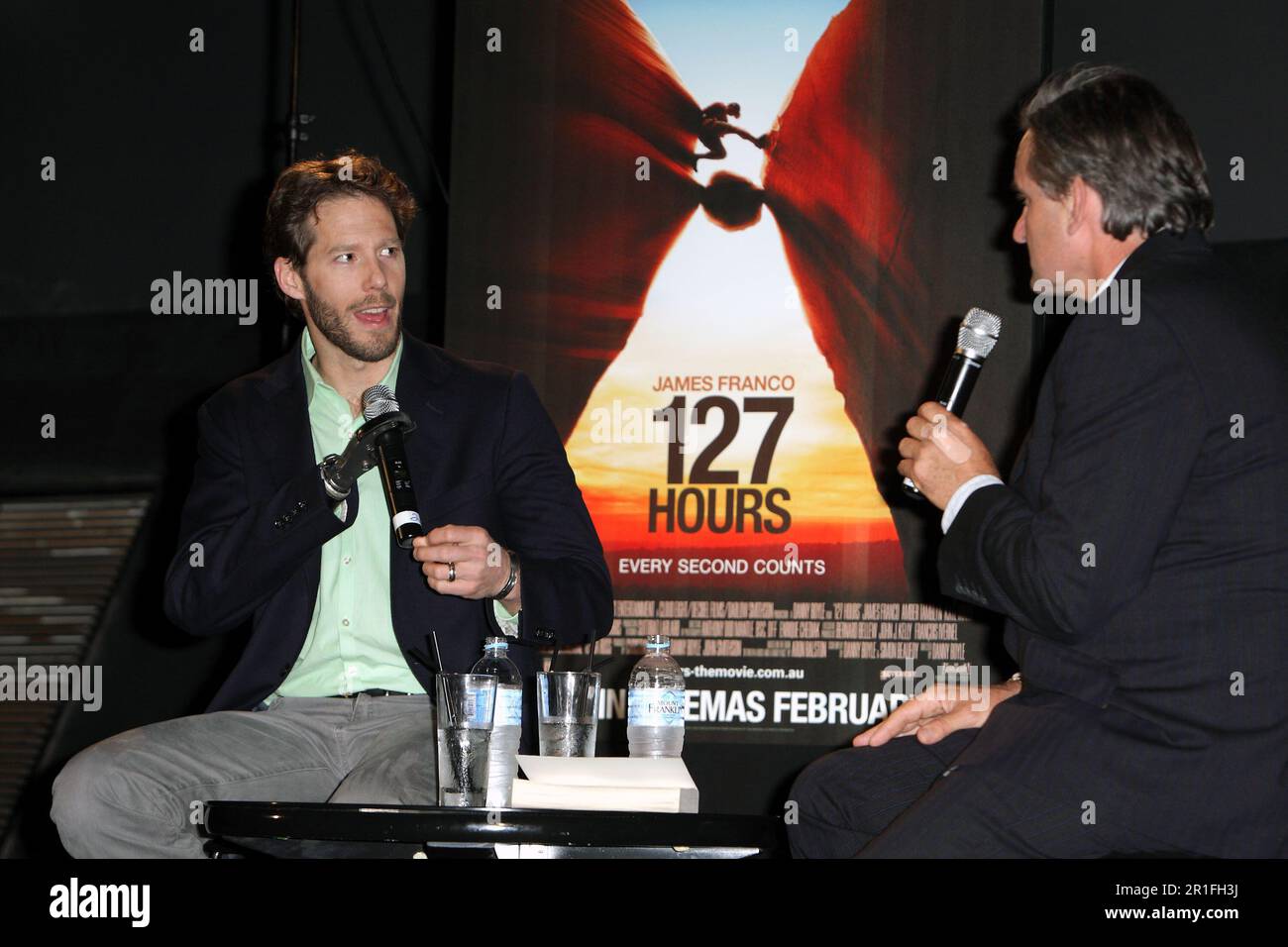 Aron Ralston conducts a Q&A session with Richard Glover at the ...