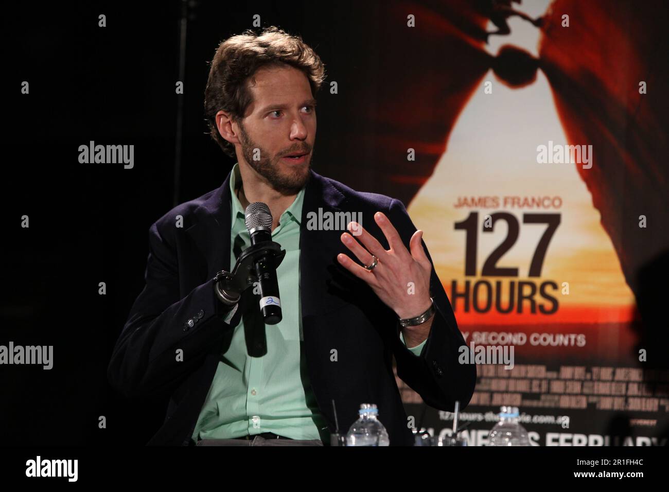 Aron Ralston conducts a Q&A session with Richard Glover at the ...