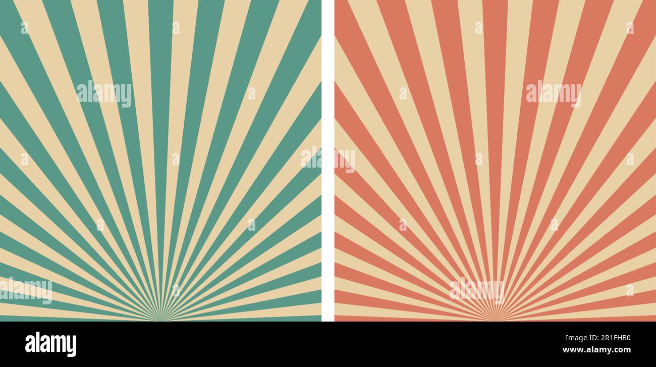 Retro sunrise Sun Rays vector template background Stock Vector Image ...