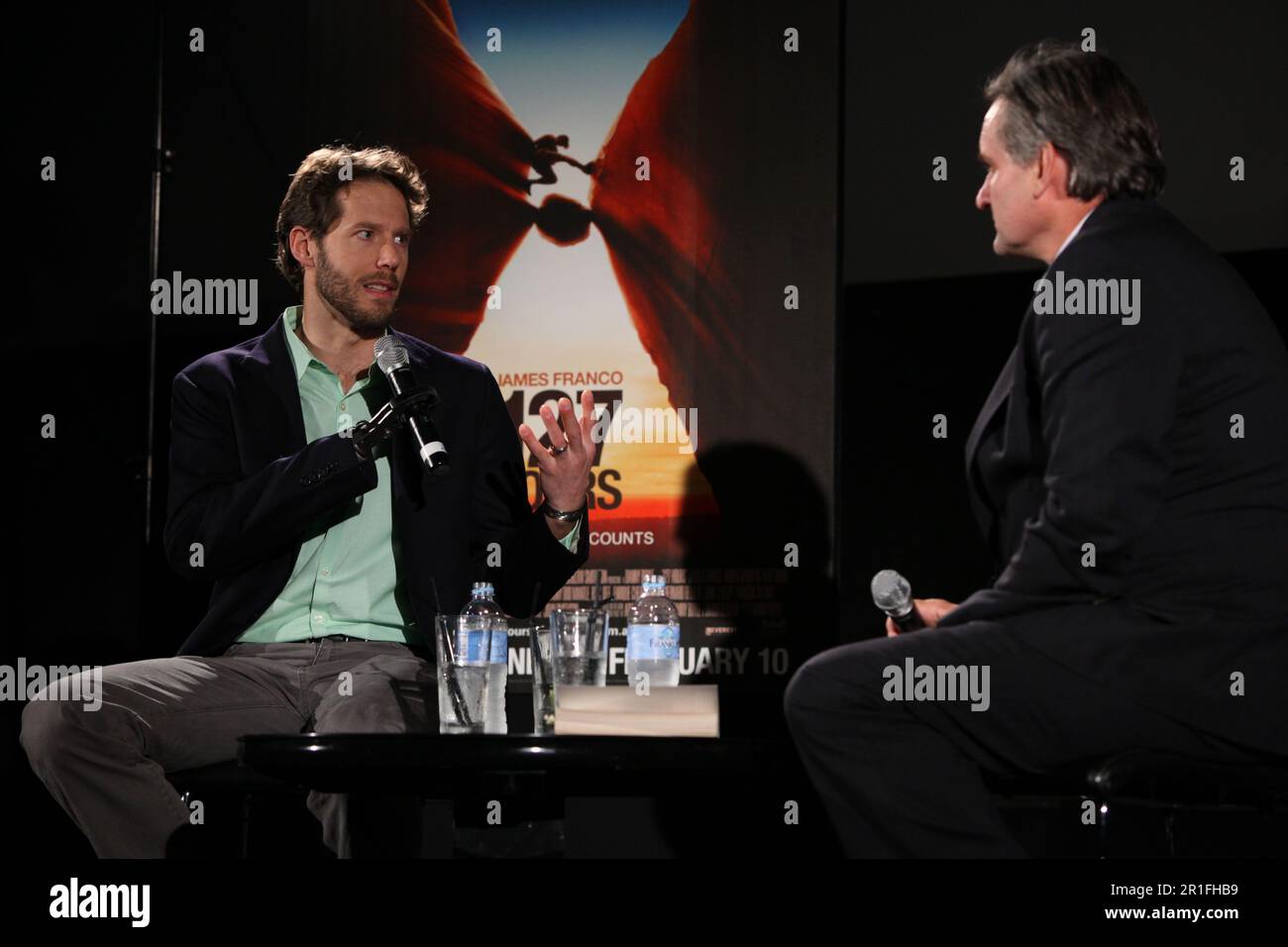 Aron Ralston conducts a Q&A session with Richard Glover at the ...