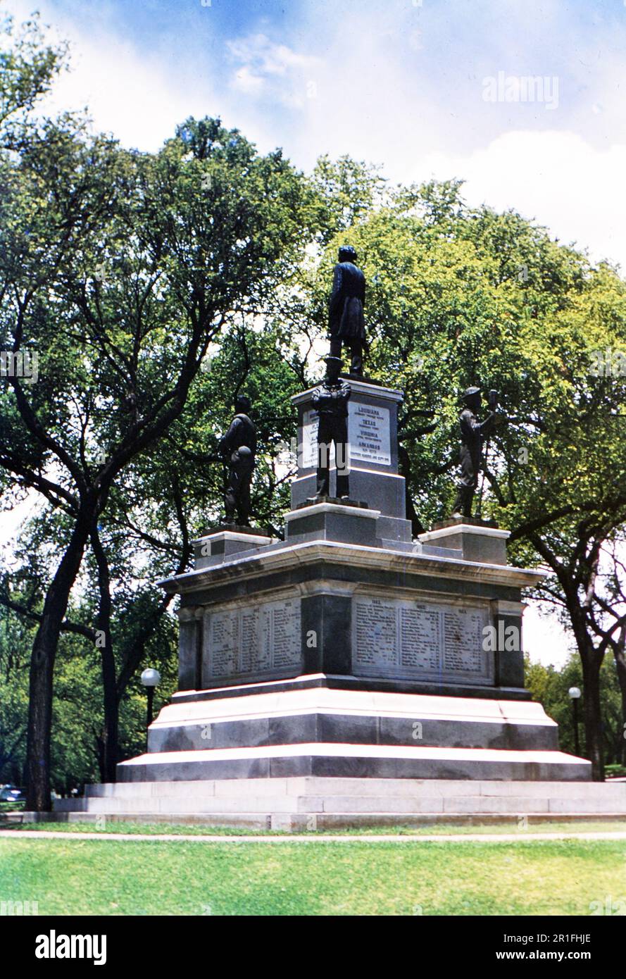Statue on the grounds of the state capitol in Austin, Texas ca. 1955 ...