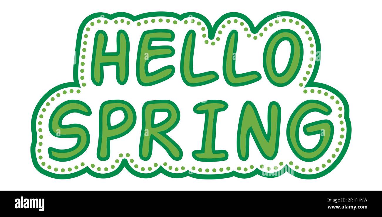 Hello spring text element Stock Vector Images - Alamy
