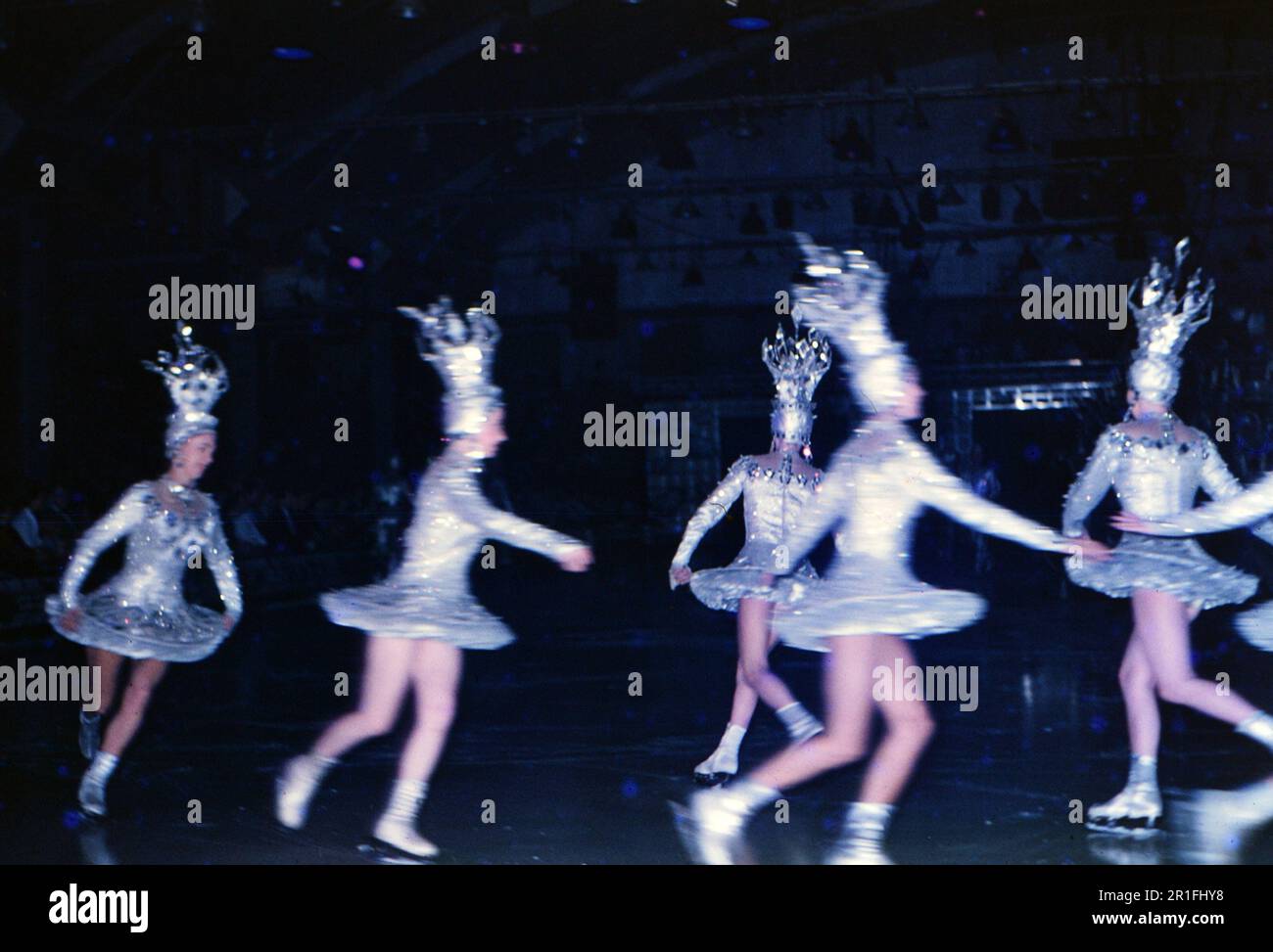 Female ice skaters in an ice show performance ca. 1954 Stock Photo - Alamy