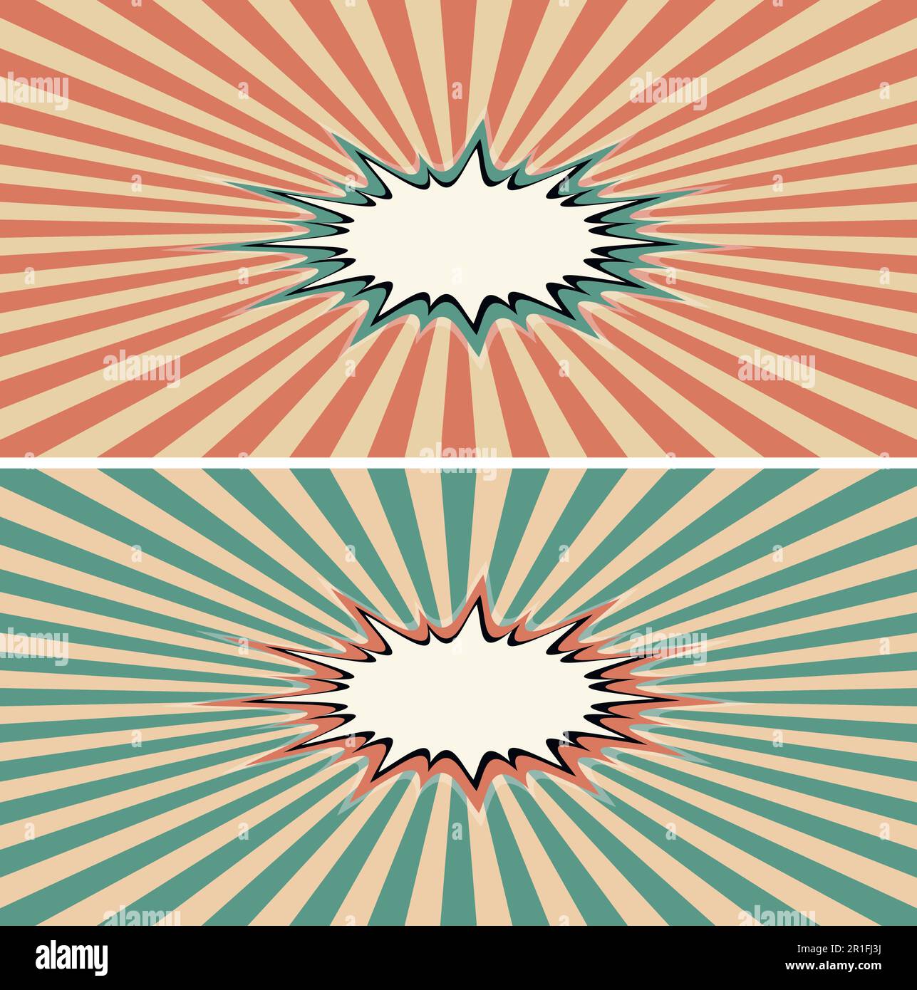 burst rays vintage comic book explosion color, speech effect Stock ...