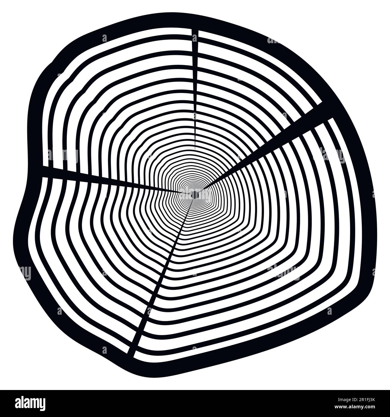 Vector wood texture of wavy ring pattern from a slice of tree Stock ...