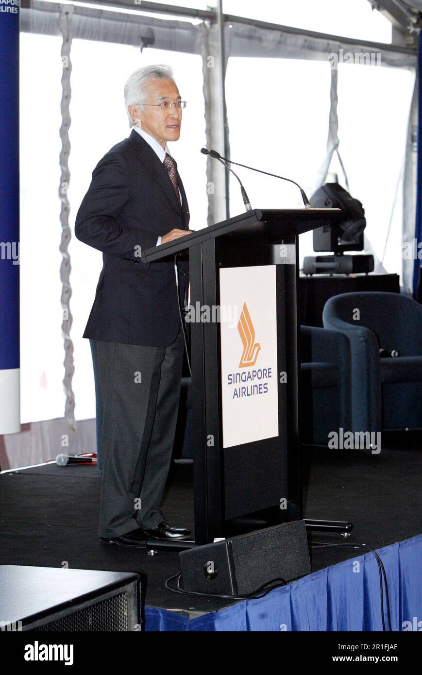 Mr Chew Choon Seng, CEO of Singapore Airlines, at a media conference ...