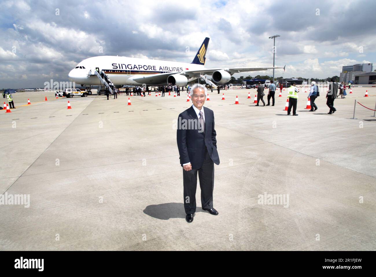 Mr Chew Choon Seng, CEO of Singapore Airlines, poses in front of the ...