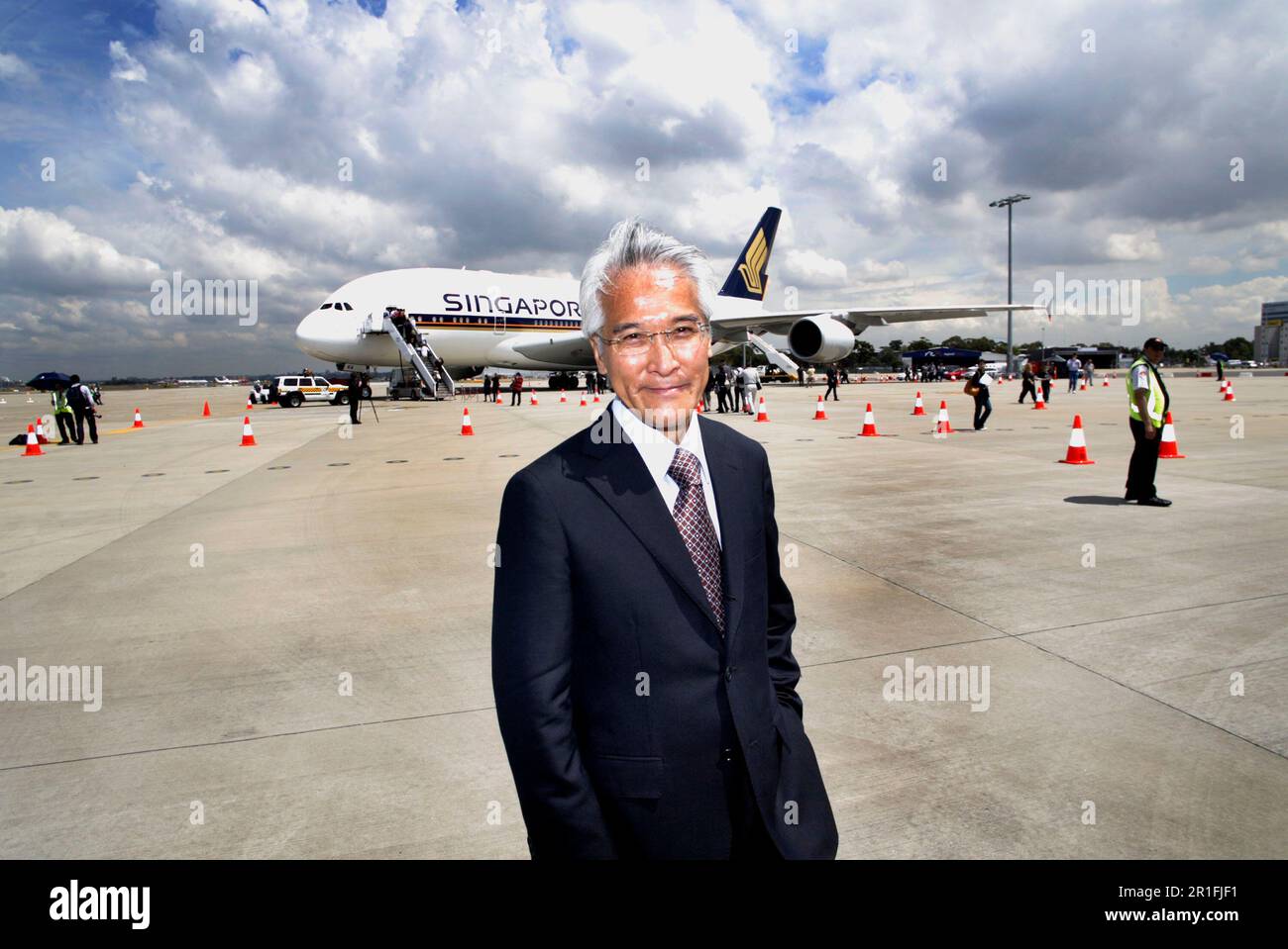 Mr Chew Choon Seng, CEO of Singapore Airlines, poses in front of the ...