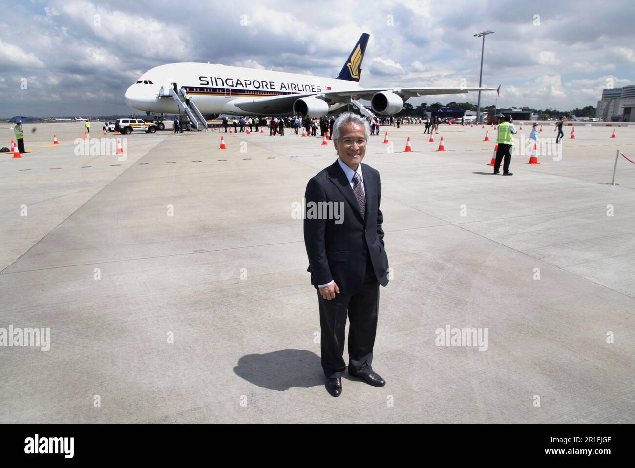 Mr Chew Choon Seng, CEO of Singapore Airlines, poses in front of the ...