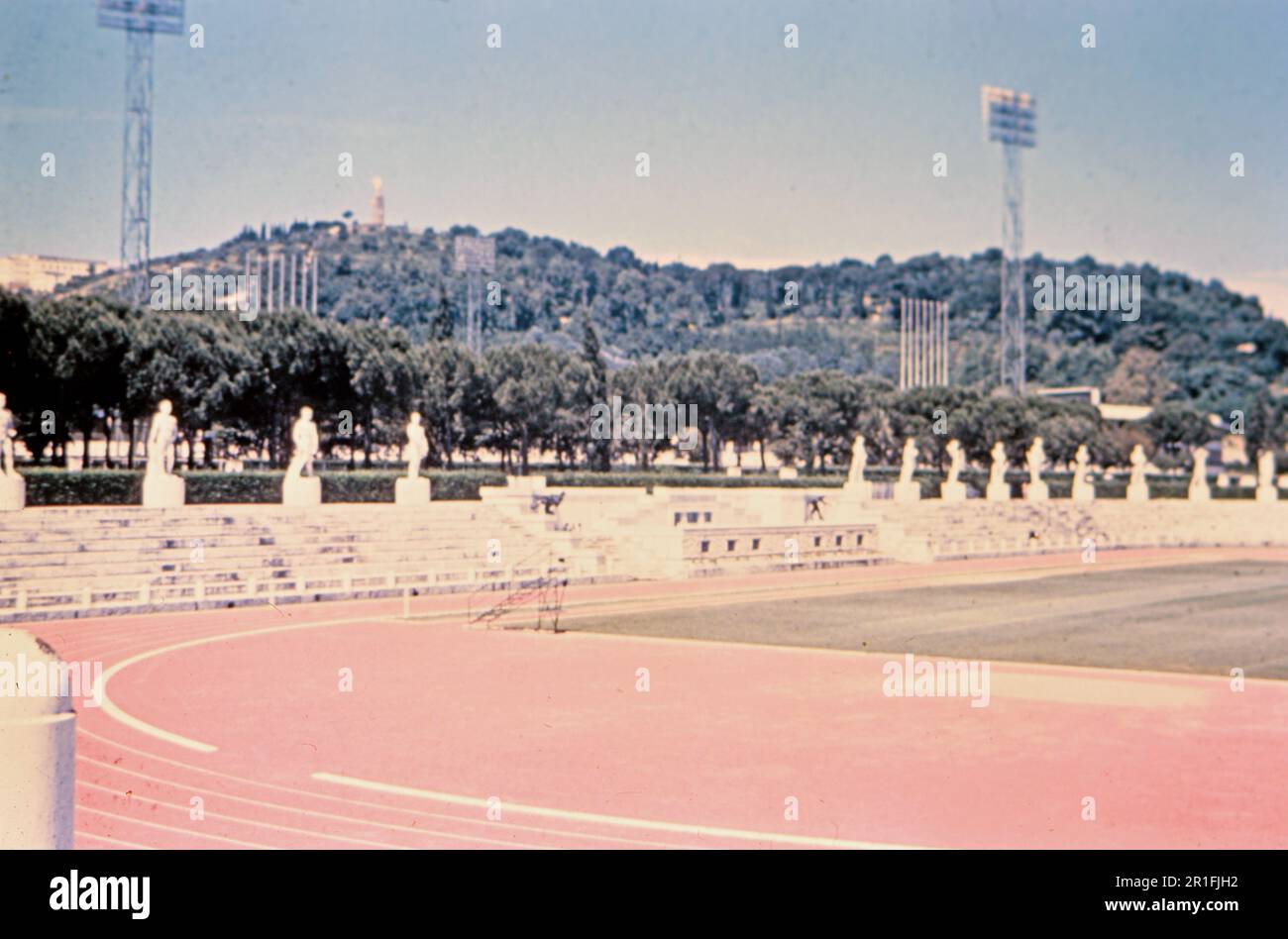 Empty running track in Rome, Italy ca. 1958-1964 Stock Photo - Alamy