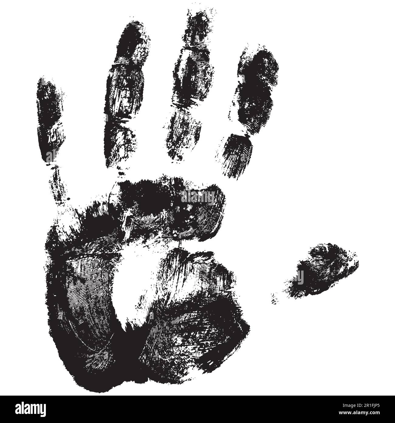 handprint human hand, scanning the fingers and palms, vector Stock ...