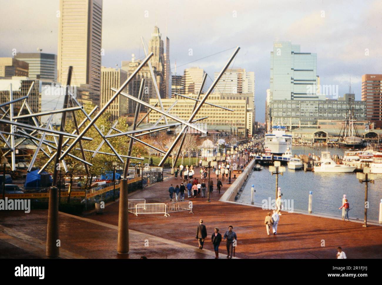 Tourists visiting Baltimore Harbor ca. 1988 Stock Photo - Alamy
