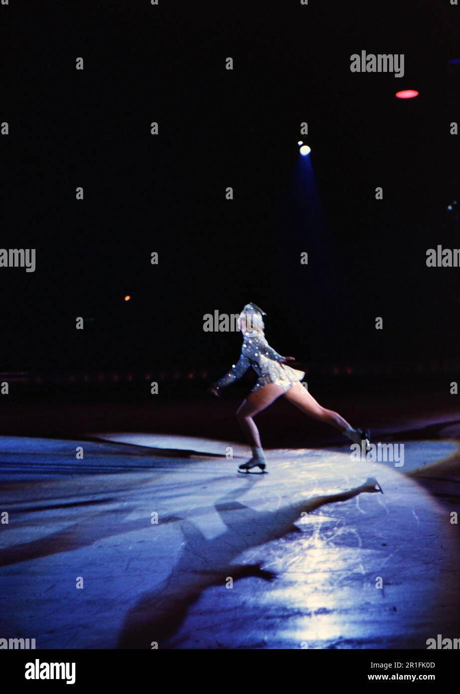 Female ice skater in an ice show performance ca. 1954 Stock Photo - Alamy