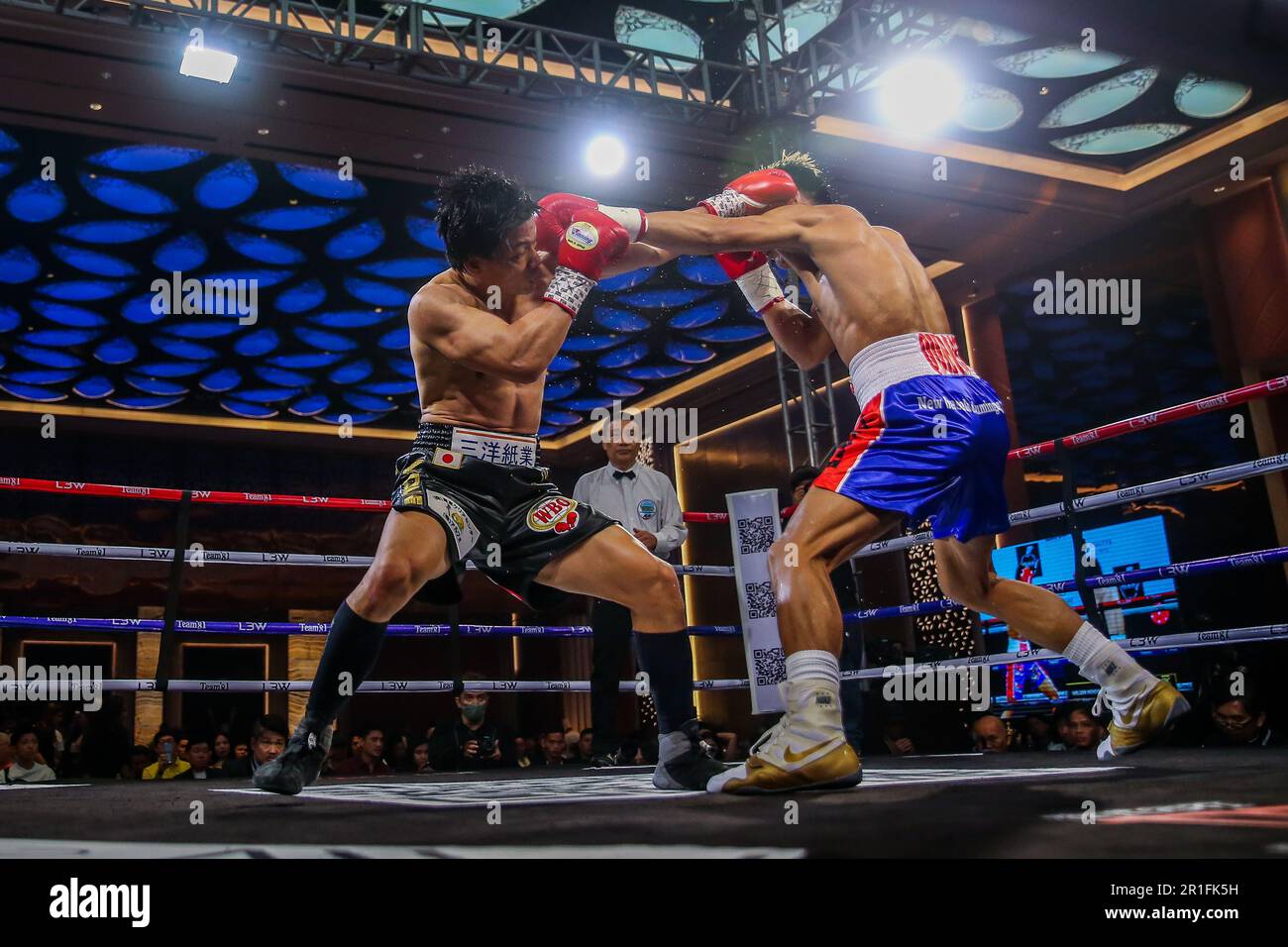 Paranaque City, Philippines. 13th May, 2023. Weljon Mindoro (R) of the ...