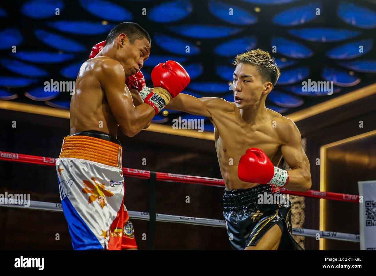 Paranaque City, Philippines. 13th May, 2023. Vince Paras (L) of the ...