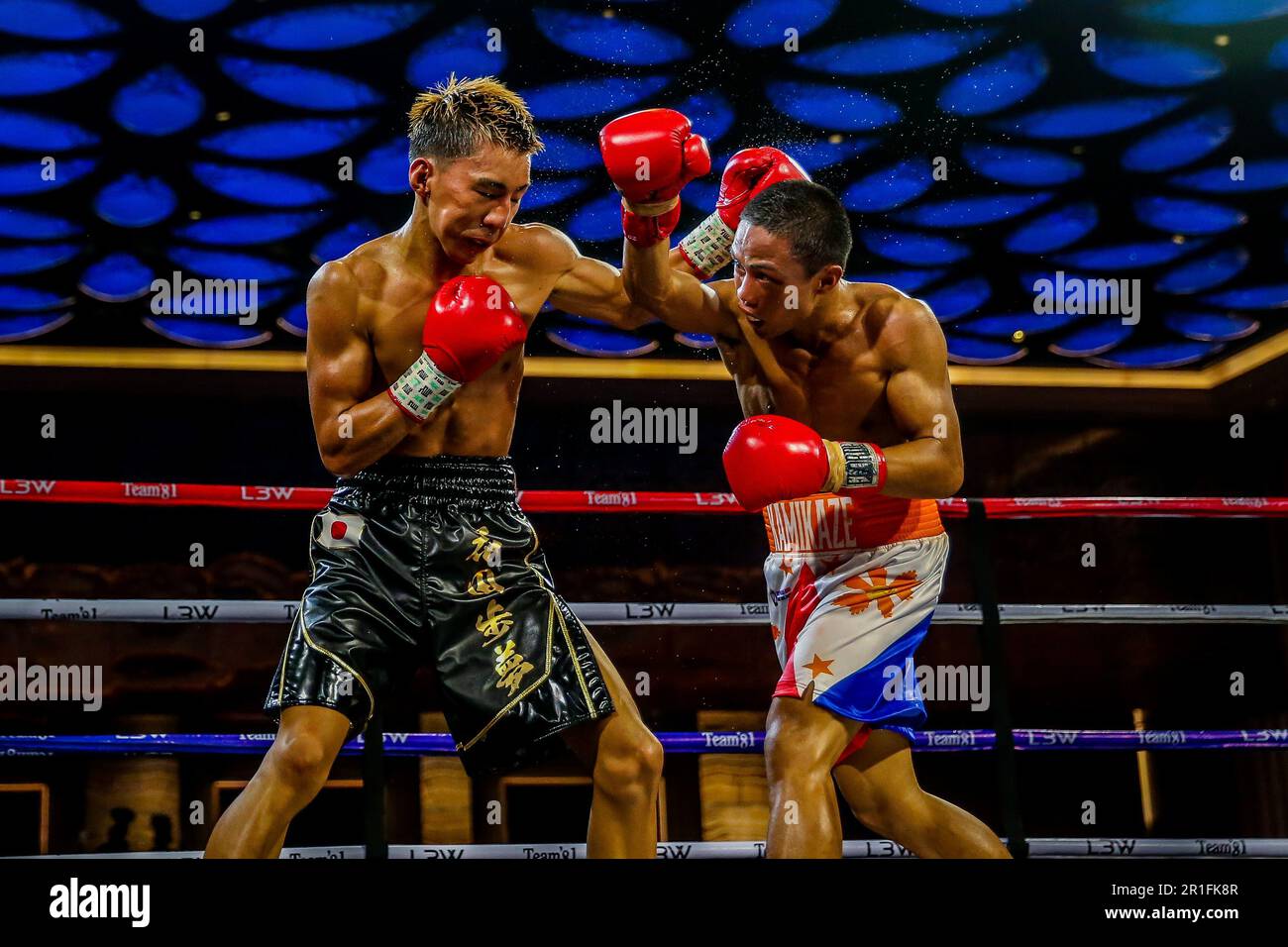 Paranaque City, Philippines. 13th May, 2023. Vince Paras (R) of the ...