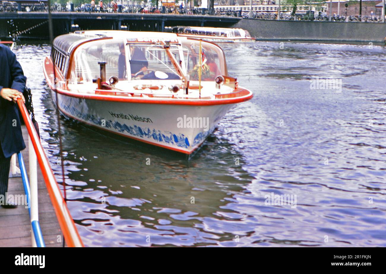 Horatio Nelson boat in an Amsterdam canal - Netherlands ca. 1973 Stock Photo - Alamy
