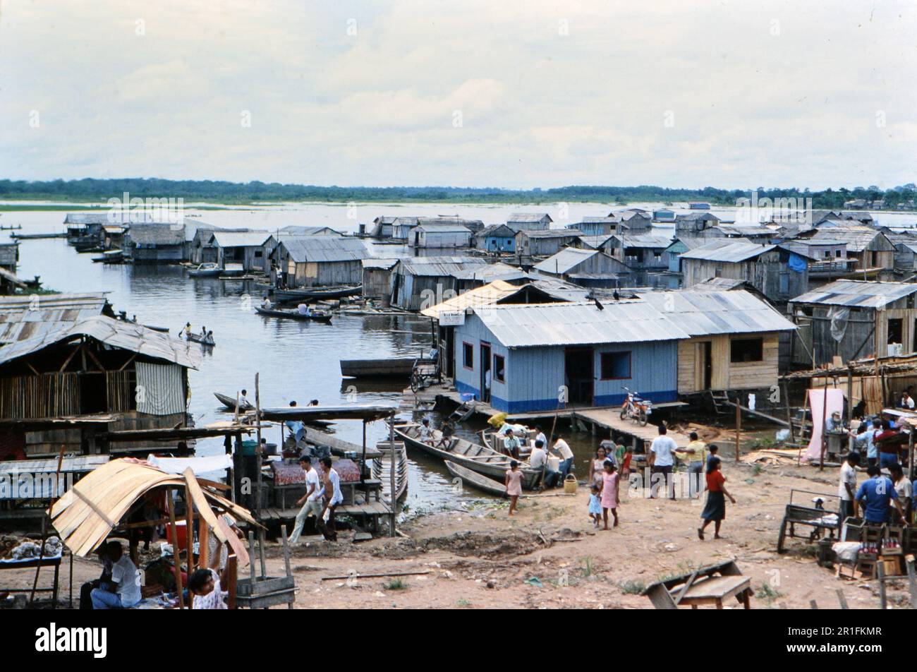 Shanty village, probably in the Phillipines (the store sign in the ...