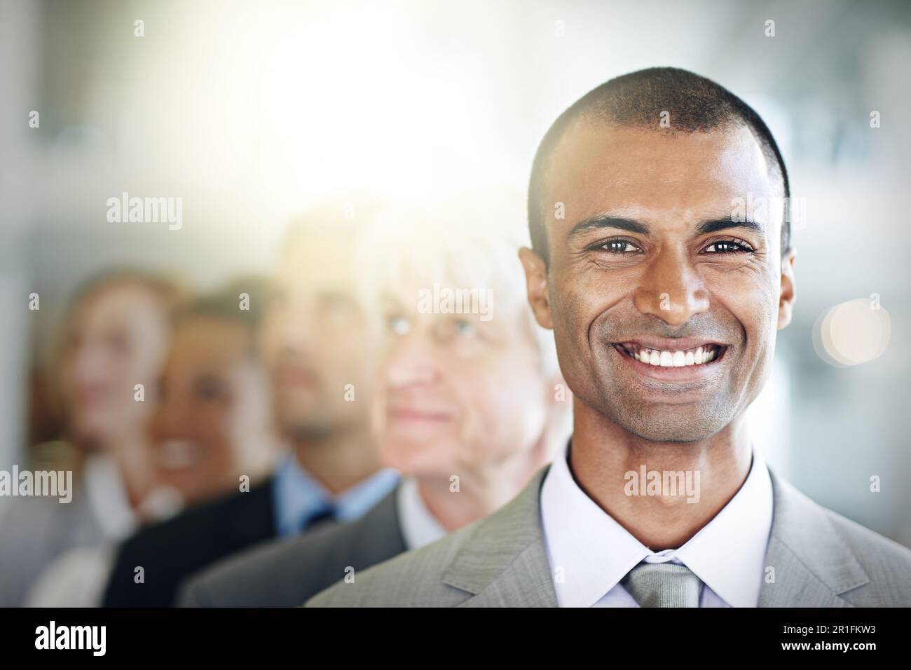 Happy businessman, portrait and face in management, leadership or ...