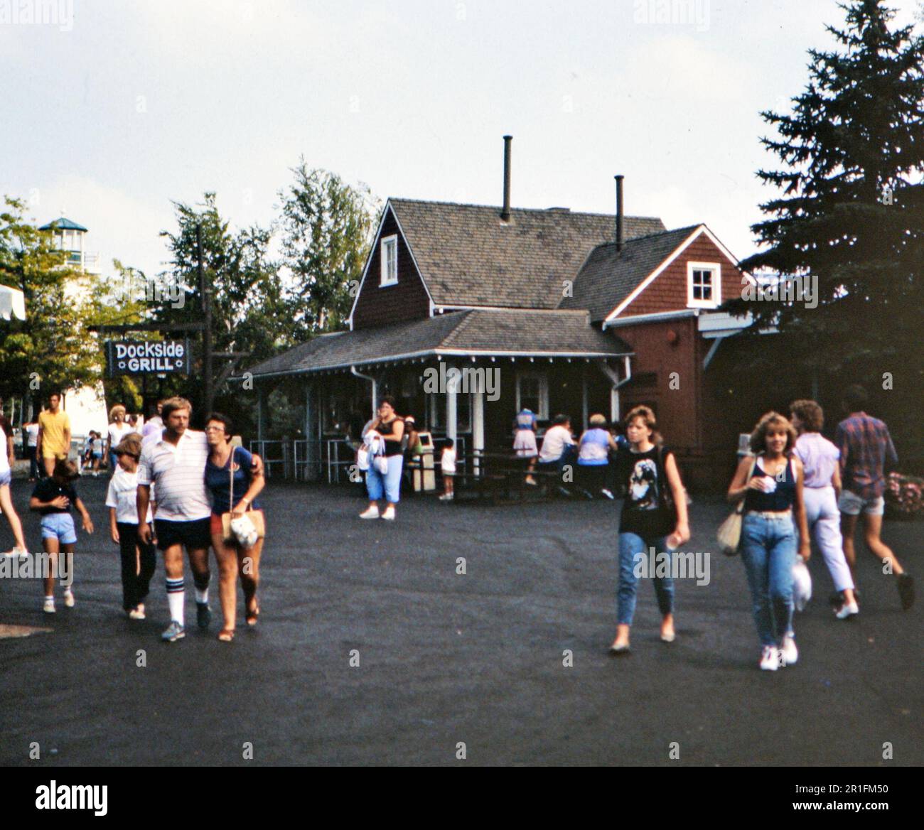 People walking through a theme park in a midwestern state (USA) ca ...