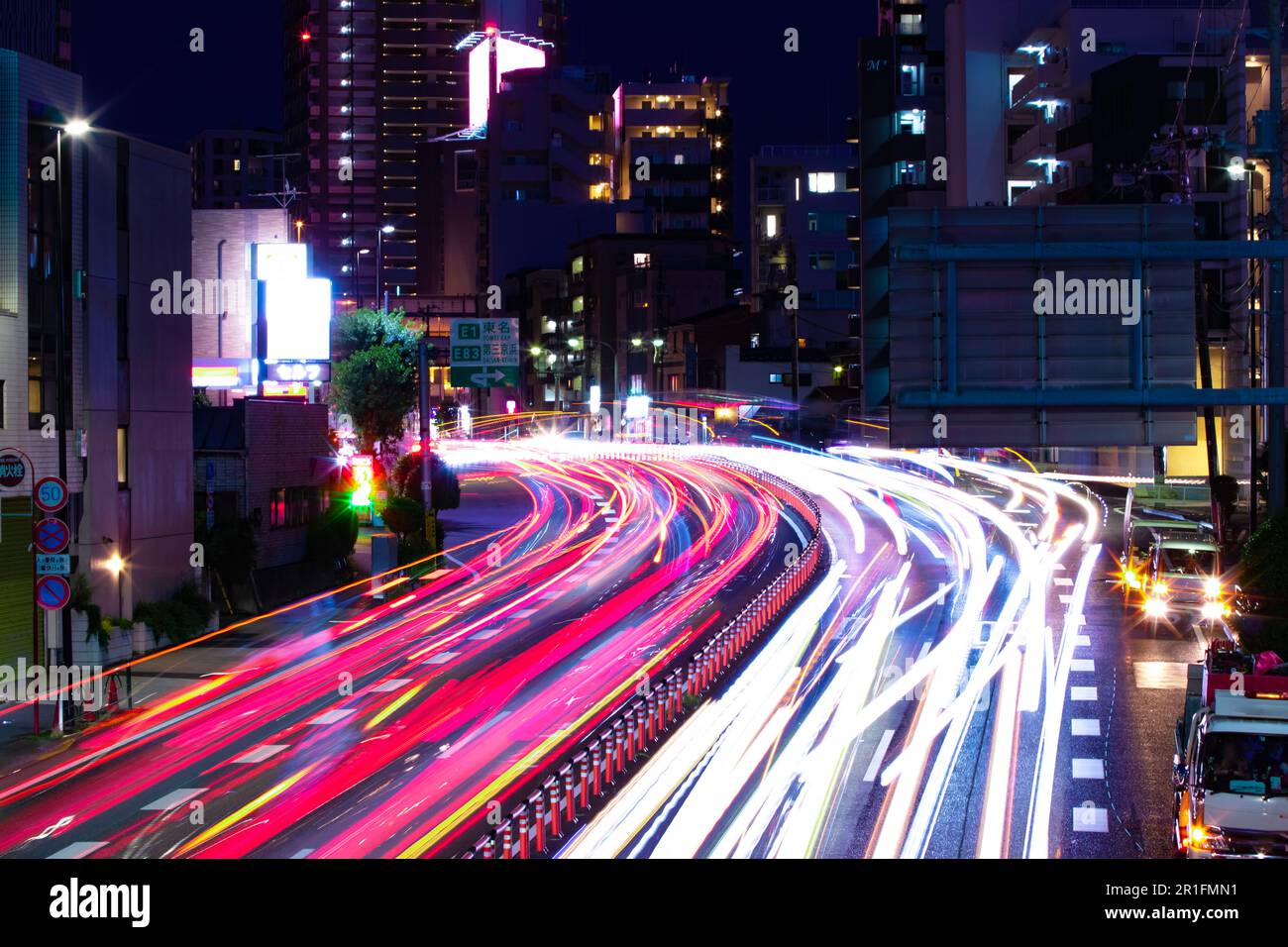 A night traffic jam at the urban city street Stock Photo - Alamy