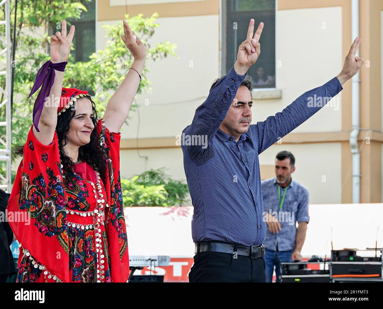 Diyarbakir, Turkey. 13th May, 2023. Pinar Sakik Tekin (L) and Abbas ...