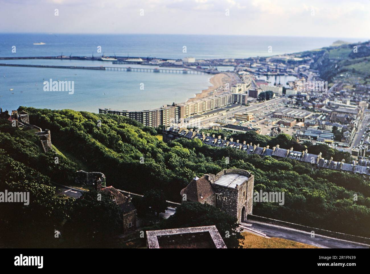 View of Dover from Dover Castle UK ca. 1967-1972 Stock Photo - Alamy