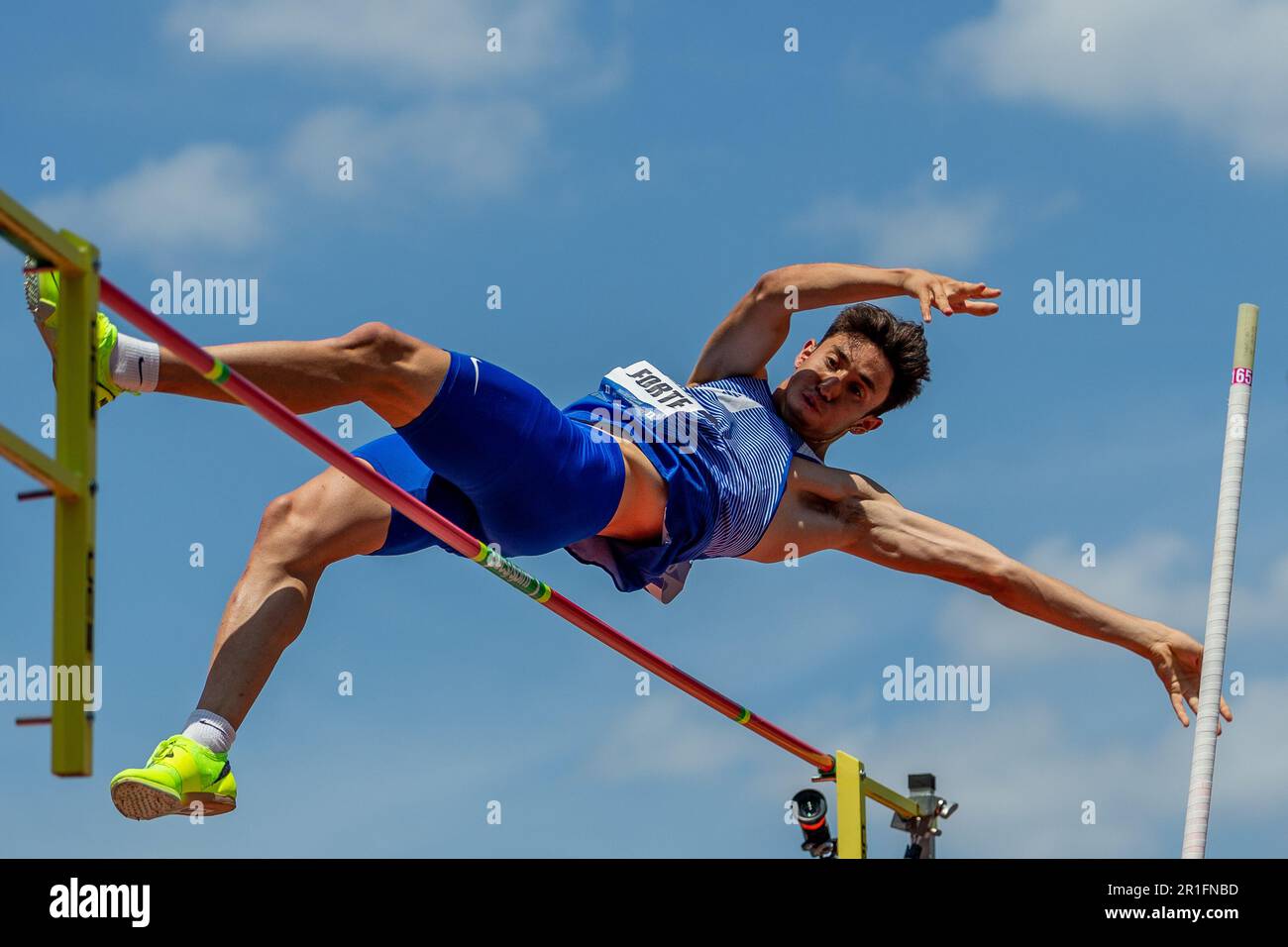 Raleigh, North Carolina, USA. 12th May, 2023. MAX FORTE (Duke) clearing ...